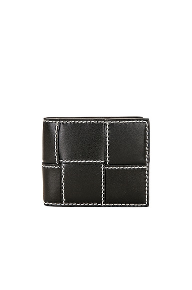 小物 BOTTEGA VENETA chained black fold wallet Bottega Veneta Cassette Bi-Fold Wallet Urban Leather Stitch In